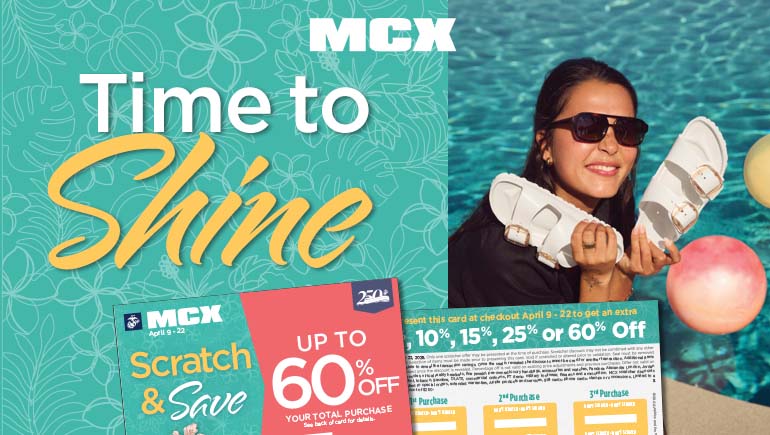 MCCS MCX: Time to Shine + Scratcher Coupons