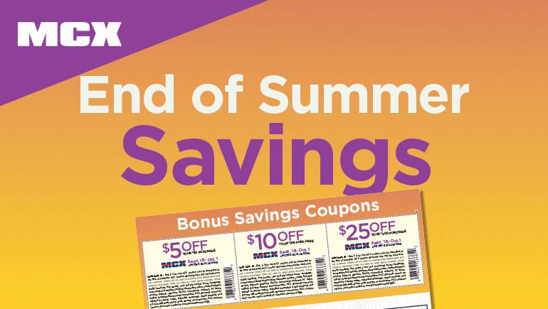 MCCS MCX: End of Summer Savings