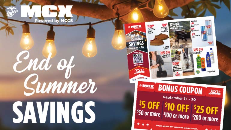 MCCS MCX: End of Summer Savings